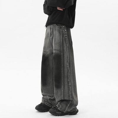 ZSEE美式复古重磅泼墨水洗牛仔裤男款春夏季潮牌直筒阔腿休闲长裤