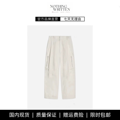 【现货】NOTHING WRITTEN休闲版型桶形工装长裤黑色春秋显瘦裤子
