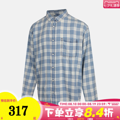 VANS范斯男子Lawson Vintage Indigo运动休闲长袖衬衫VN000U56HEC