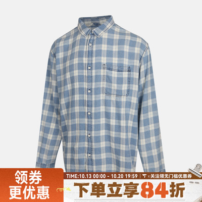 VANS范斯男子Lawson Vintage Indigo运动休闲长袖衬衫VN000U56HEC