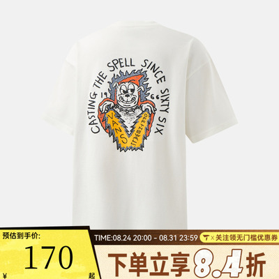 滔搏VANS范斯男子WITCH BEAR SS TEE运动休闲短袖T恤VN000TKAFS8