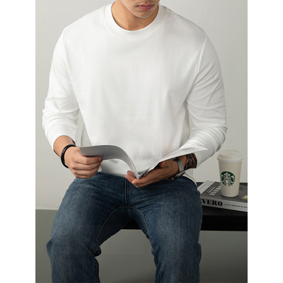 60支液氨桑蚕丝长袖T恤打底衫男