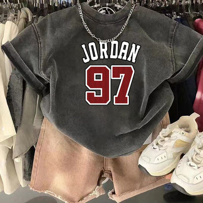 英国DHWA男童短袖t恤夏季2026新款儿童纯棉上衣宽松运动半袖体恤