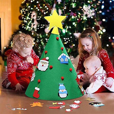 Mini DIY Christmas Tree Felt Cloth Kids LeiPsure Puzzle Toys