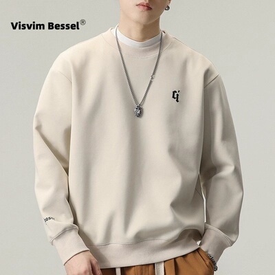 VISVIM BESSEL卫衣男春秋季宽松长袖T恤纯棉圆领内搭上衣加绒长袖