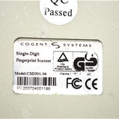 Single-Deigit Fingerprint Scanner CSD301 Cogent Systems read