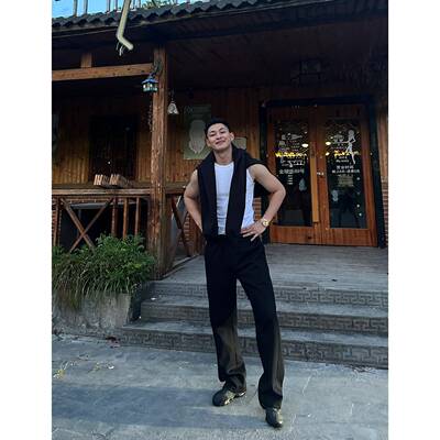GTAL美式405g抽绳直筒休闲裤垂感立体剪裁纯色健身显腿长百搭卫裤