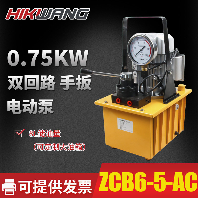 电动泵双作用小型液压电动泵ZCB6-5-AC 8L储油量超高压油泵380v