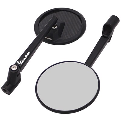 适用VESPA GTV GTS300 SeiGiorni六日改装碳S纤维后视镜复古圆形