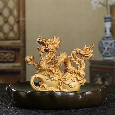 黄杨木雕木质龙摆件生肖龙木雕龙生肖吉祥物工艺品属龙青龙一件批