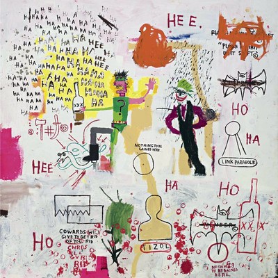 巴斯奎特Basquiat巴斯奇亚丙烯油画无框我的谜S语蝙蝠侠抽象装饰