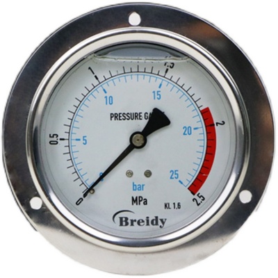 快速发货压力表YN100ZT不锈钢耐震轴向压力表测水气压通用0Y-1.6/