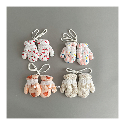 makeoo儿童韩版可爱卡通小熊手套