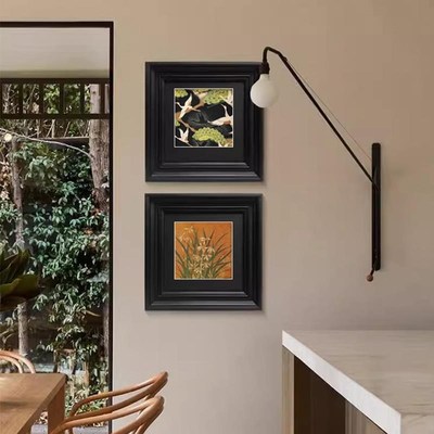 网红中仙古风鹤客厅艺术高级感挂画E入户门玄关轻法式装饰画卧室