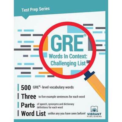 进口英文原版  GRE Words In Context: Challenging List 上下文中的gre词：挑战列表 现货