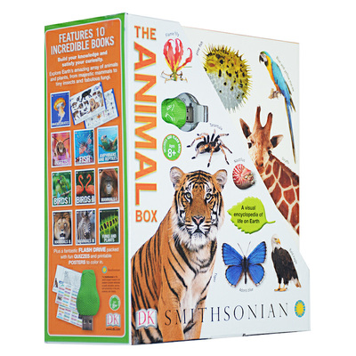 进口英文原版 DK小科学馆 The Animal Encyclopedia Box 10册礼盒装 动物科普知识百科图解  附赠4Gu盘 内含测试题 动物合集大百科
