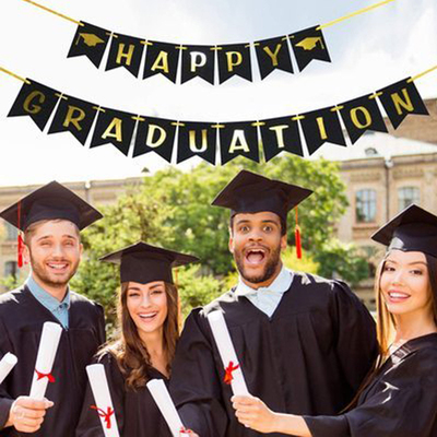 新品Happy graduation flag bannAer congrats grad decoration毕
