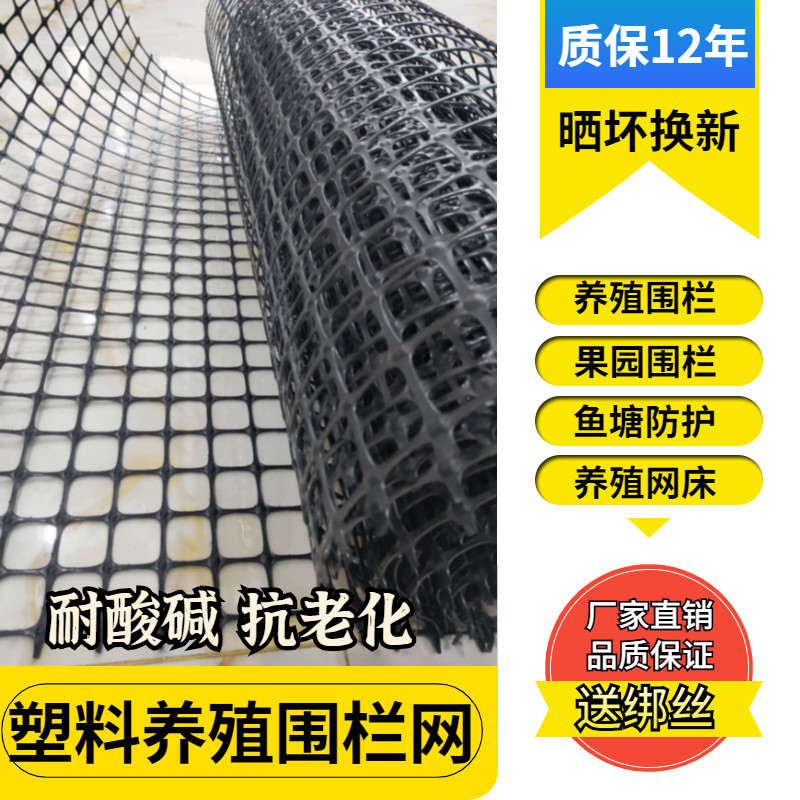 新品塑料围栏养殖网养鸡鸭防护隔离网漏粪网拦鸡网W黑网格户外家