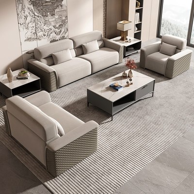 速发办公室轻奢简组贵发会客沙宾商务高端洽谈接待室会客茶几约合