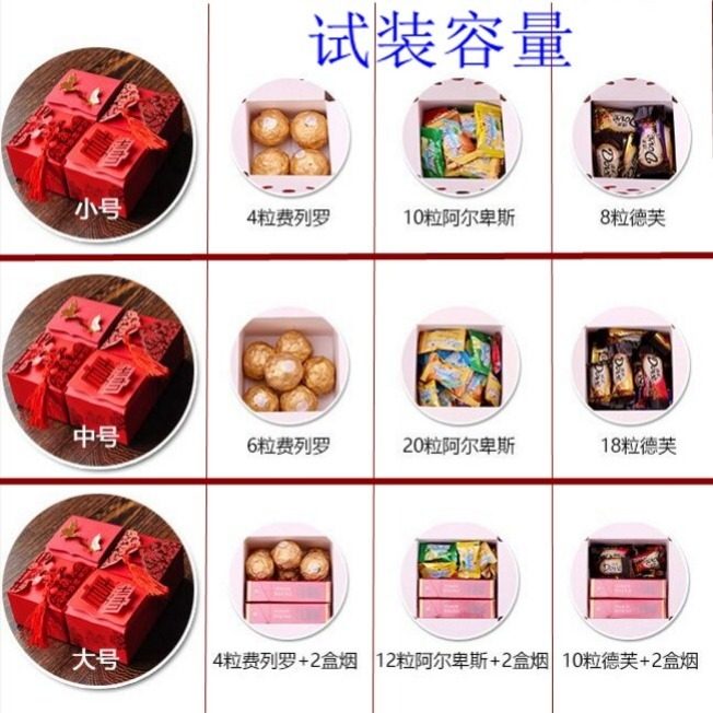 新品结婚用d品喜糖盒子创意婚庆糖盒喜糖袋中式喜糖礼盒婚礼喜糖