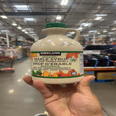 现货加拿大kirkland maple syrup可兰枫叶树糖浆枫糖浆1升 A级