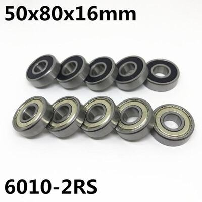 极速2pcbs High quality 6010-2RS ball bearing 50x80x16 mm dee
