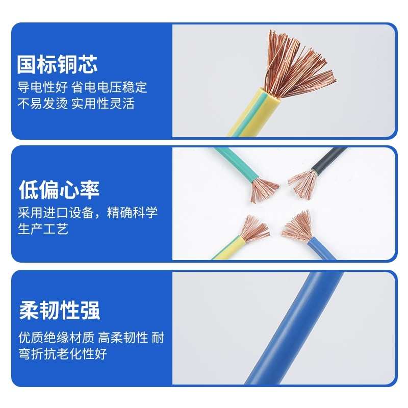 RV电线0.3 0.5 0.75平方软电缆单芯多股铜芯电子线电源控制信号线