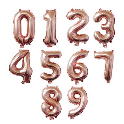 好货Big Size Gold Sliver Rose Gold Number Balloon Birthday W