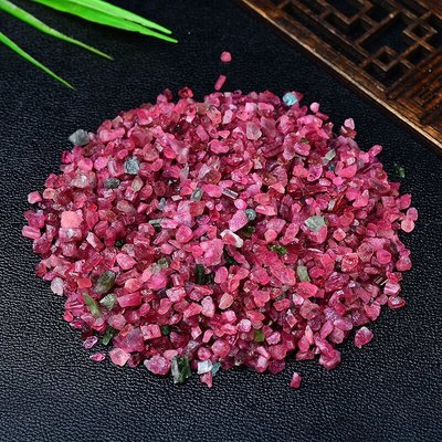 极速天然玫红碧玺原石p碎石小颗粒摆件优质好晶体鱼缸花盆造景装