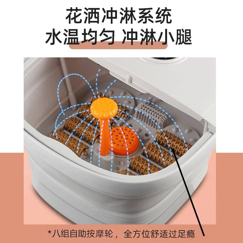 折叠泡脚桶足浴盆气泡冲浪家用按摩洗脚盆加热电动恒温小型