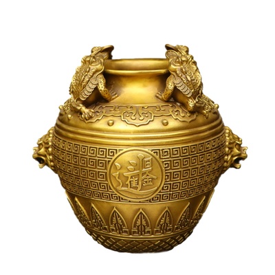 厂家纯铜日进金斗四方纳财存钱罐招财摆件室内客厅办公室聚财摆放