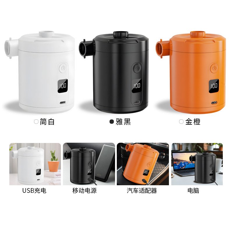 跨境数显式迷你快速打气筒气垫游泳圈无线便携电动户外充气泵