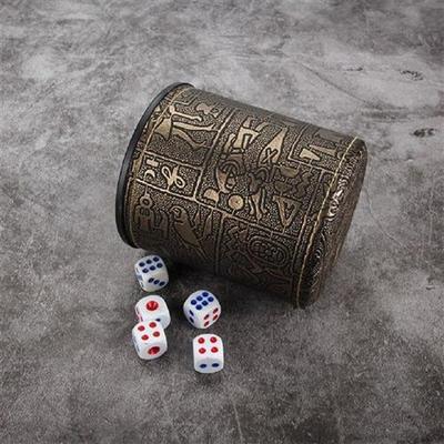 Dice Cup Set Egyptian Pattern Anti-skidding Anti-Cheating