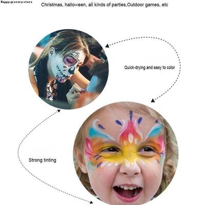 极速Face Body Painting Makeup Trays Halloween Party DIY Fluo