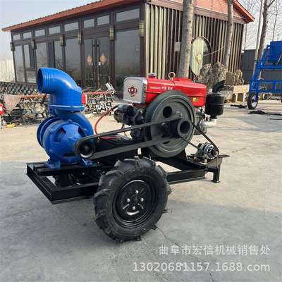 灌溉浇地排涝泵12寸吸力强防汛柴油抽水泵