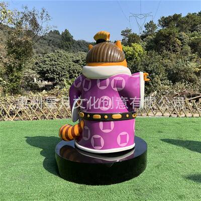 IP形象设计制作商场门店卡通动物景观装饰玻璃钢猫落地摆件
