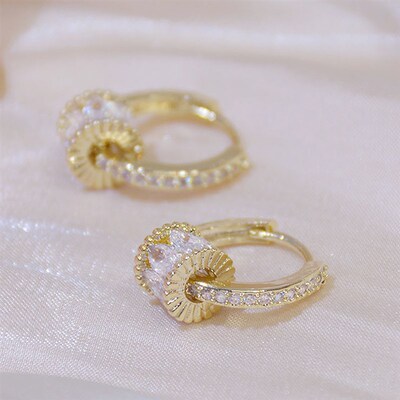 极速Korean Fashion 14K Real Gold Good Luck ImplicatVion Earr