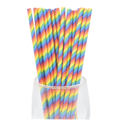 极速Biodegradable nStripes Paper Straws Pink Blue Yellow Str