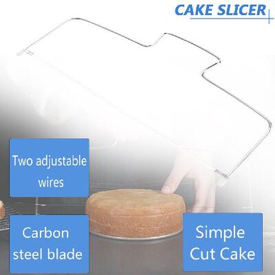 Double Line Adjustable Cake Cutter Slicer Stainless Steel