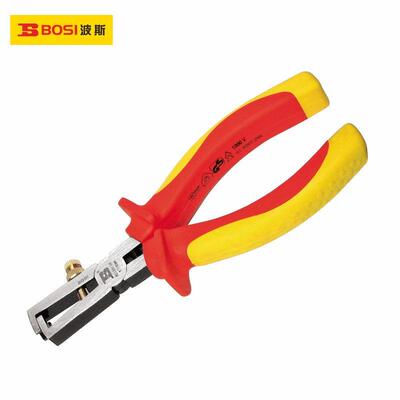 波斯工具VDE绝缘耐压剥线钳电线剥皮钳电工钳5-10mm平方BS199136