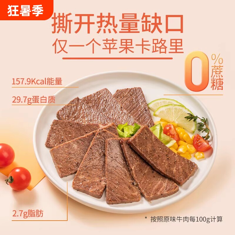 袋鼠先生拉丝牛肉即食高蛋白轻食健身代餐零食水煮健康蛋白质肉类
