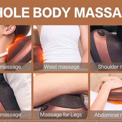 极速Electric Neck Massager Pillow Back Waist maSssage body p