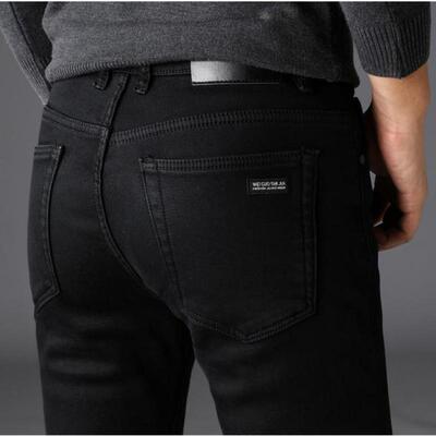 2023 New Men's Black Slim Jeans Classic Style Busine