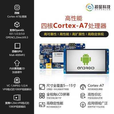 7寸RK3188工业工控平板一体安卓液晶触摸屏嵌入式串口人机显示屏