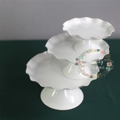 极速S M L White Metal High Feet Cake Stands for 5/6/X8 Inche