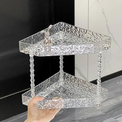 速发浴室轻奢置物架妆漱台台面护肤品卫纳架收生间转角化洗品架子