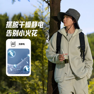 李宁正品CF溯男女同款加绒保暖抑菌宽松开衫连帽卫衣外套AWDU967