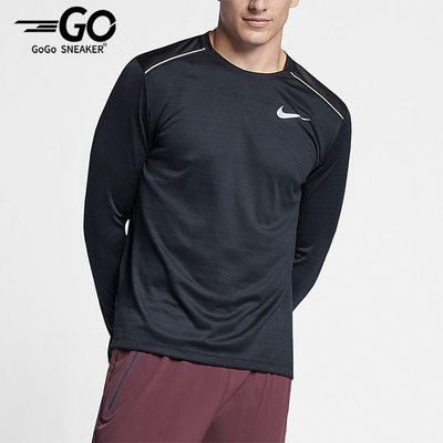 Nike/耐克正品春秋男士轻盈圆领柔软经典透气长袖T恤AJ7569-010