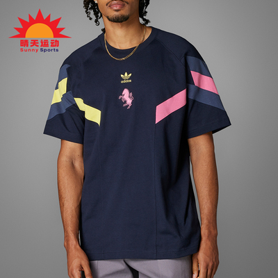 Adidas/阿迪达斯正品男士圆领休闲经典印花运动短袖T恤IN5598