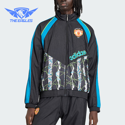 Adidas/阿迪达斯正品三叶草新款男黑蓝色足经典球夹克外套KD5815